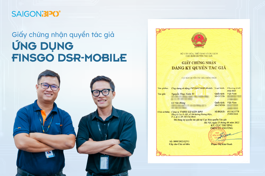 SÀI GÒN BPO ĐÓN NHẬN GIẤY CHỨNG NHẬN QUYỀN TÁC GIẢ CHO ỨNG DỤNG DI ĐỘNG ...