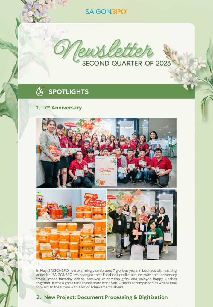 SECOND NEWSLETTER OF SAIGONBPO IN 2023 - Welcome to SAIGONBPO